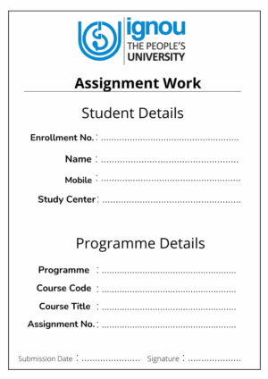 IGNOU Assignment 2026: Submit Last Date, Status & Front Page